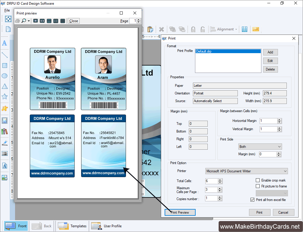 ID card designing software identification card designer make employee ...